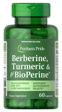ᐉ Puritan's Pride Berberine, Turmeric & BioPerine® Black Pepper 60 ...