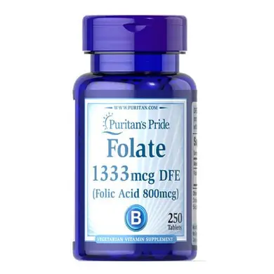 ᐉ Puritan's Pride Folate 1333 mcg DFE (Folic Acid 800 mcg) 250 таб. від ...